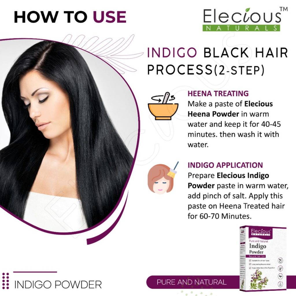 Elecious Naturals Indigo Powder for black Hair - Natural Hair Dye
