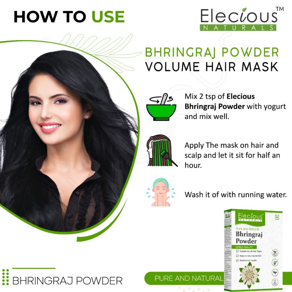 Elecious Naturals Bhringraj Powder for Hair and Eating - Elecious