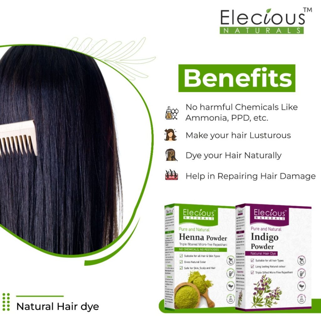 Elecious Natural Hair Dye for Black Hair - Elecious