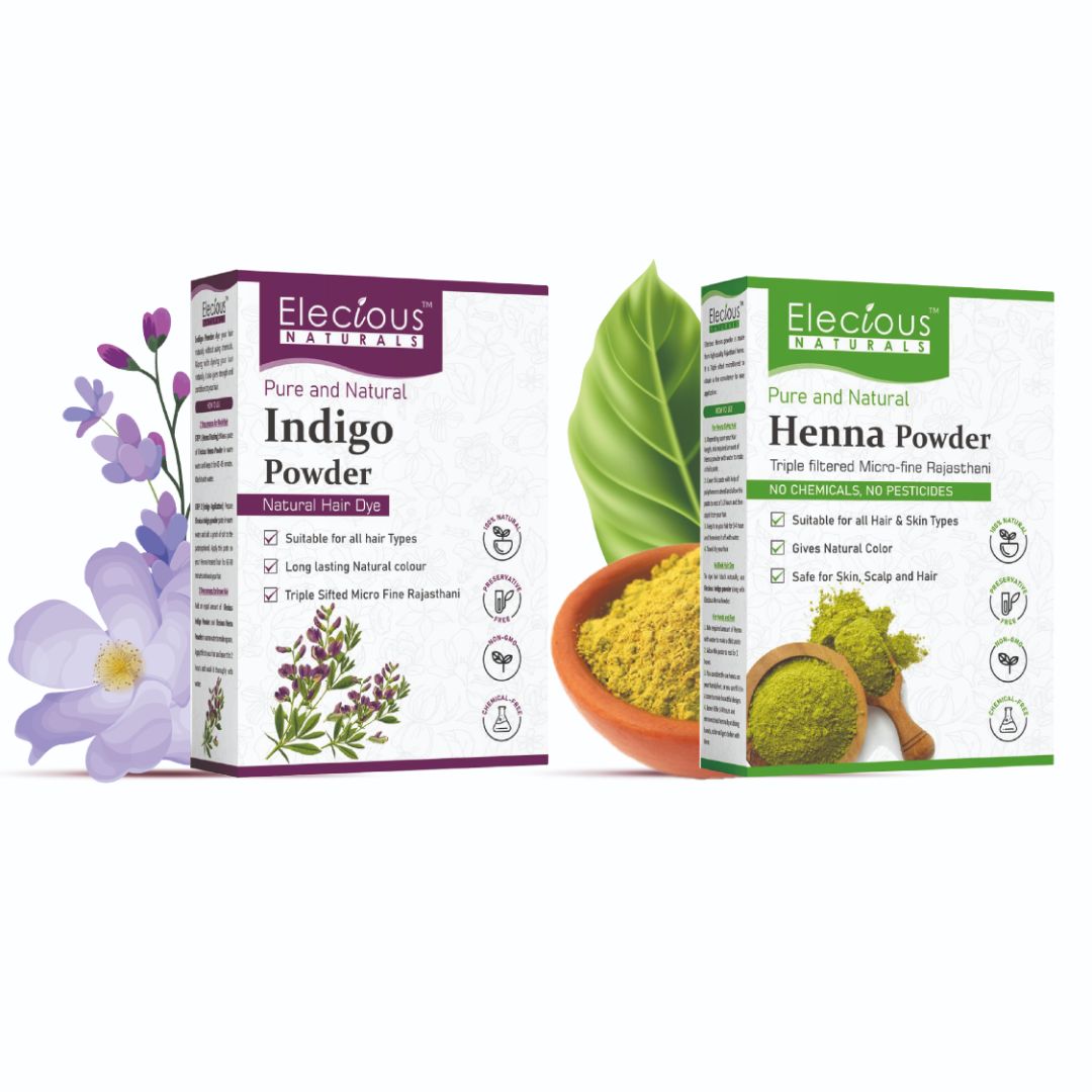 Elecious Naturals Indigo Powder for black Hair - Natural Hair Dye